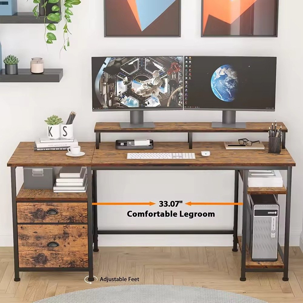 61 Spacious Industrial-Style Computer Desk