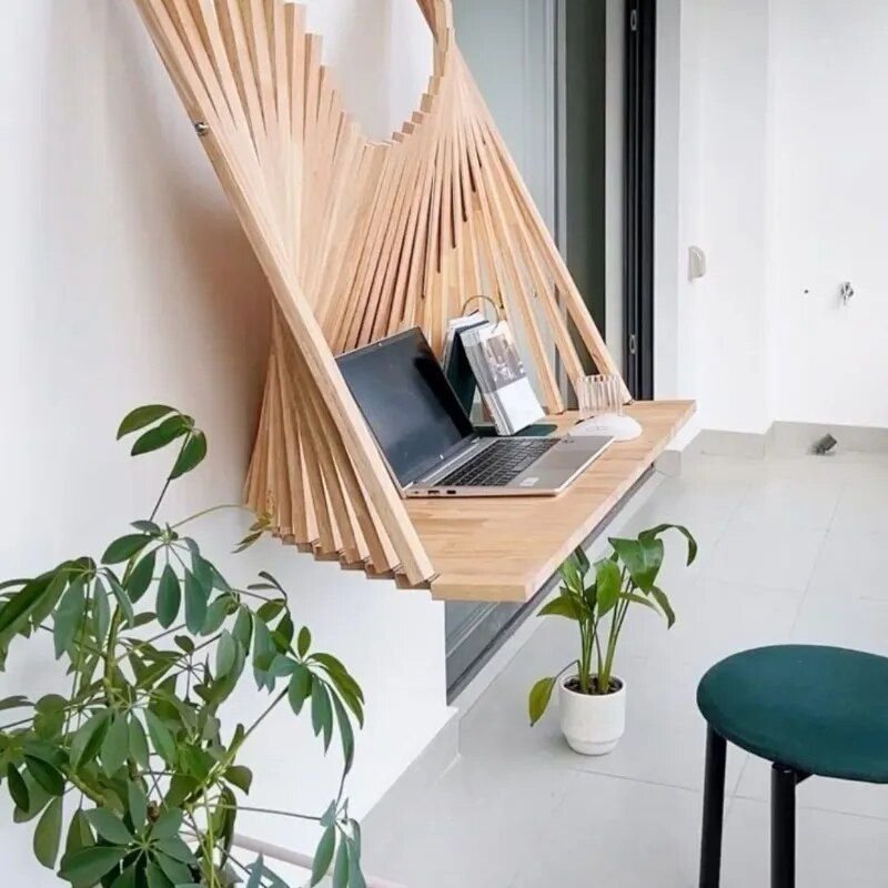 Modern English Countryside Folding Desk - Wall-Mounted, Space-Saving ...