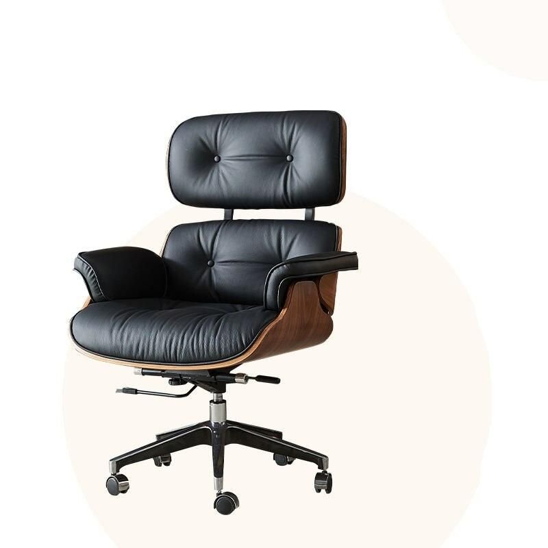 Modern Leather Executive Office Chair Swivel Recliner Ergonomic Design with Handrails and Rollers
